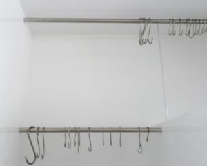 diy minimalist stainless steel pot rack - Improvised Life