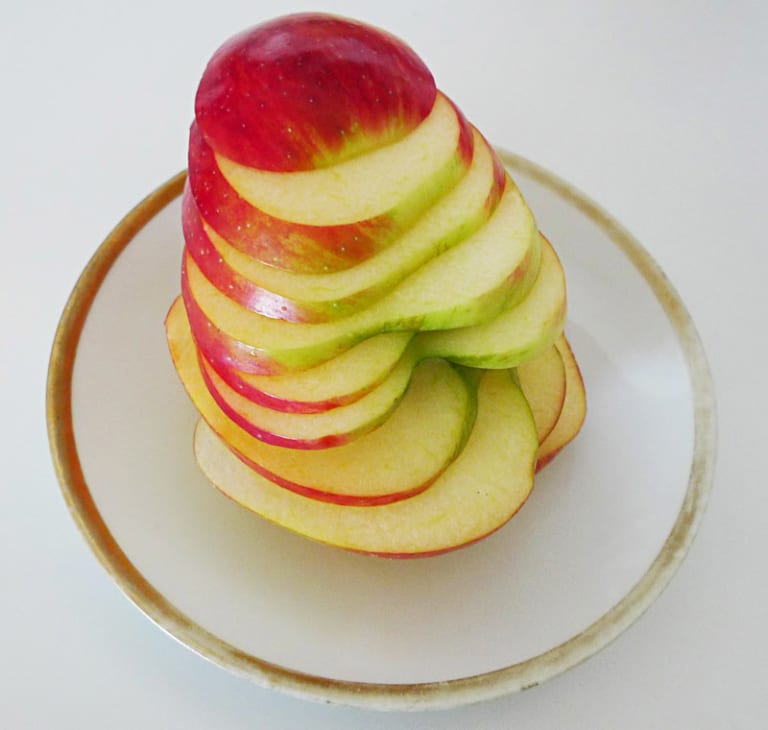 design + diet lessons in an oddly-cut apple - Improvised Life