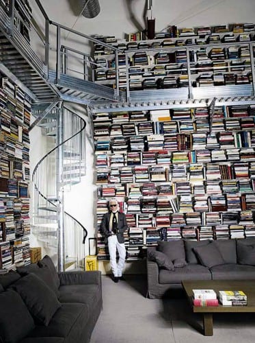 Lagerfeld's Libraries: Horizontal + Vertical Book Stacks - Improvised Life