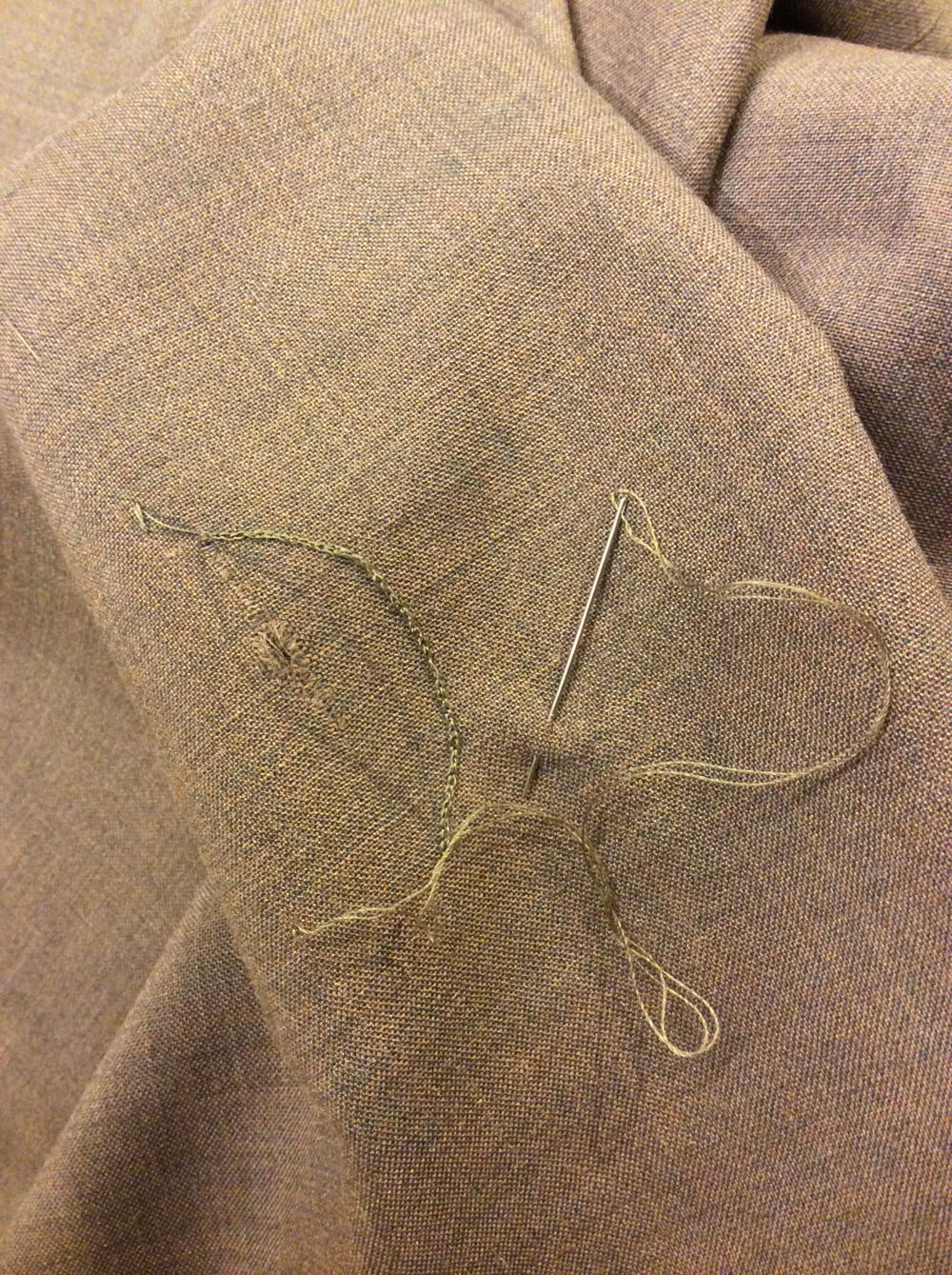 An Embroidered Fix for Torn, Treasured Fabric - Improvised Life