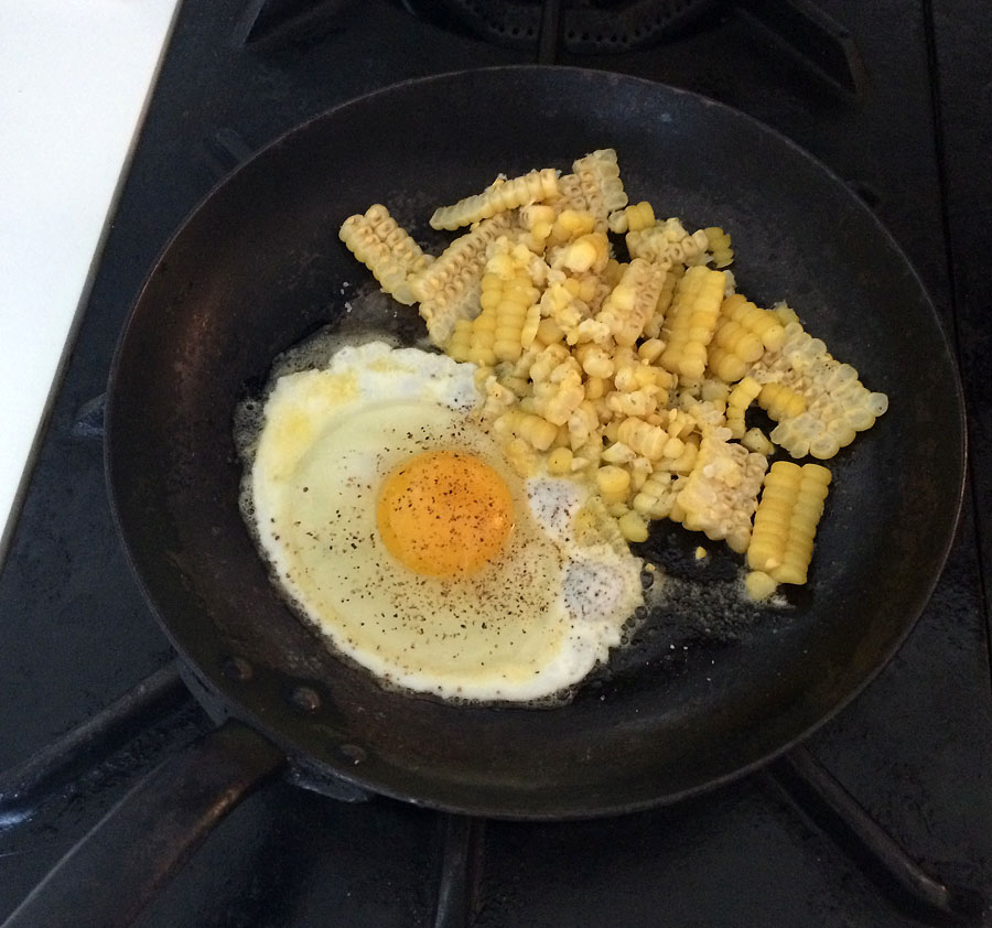 End-of-Summer Corn with Fried Egg + Parmigiano - Improvised Life